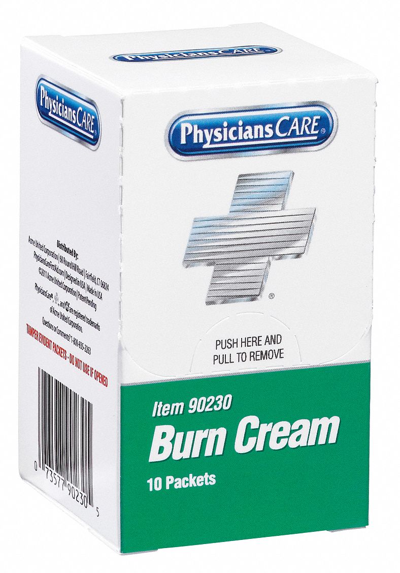 Burn Cream, Cream, Box, Wrapped Packets, 0.030 oz, 0.9g, PK 10 - Grainger