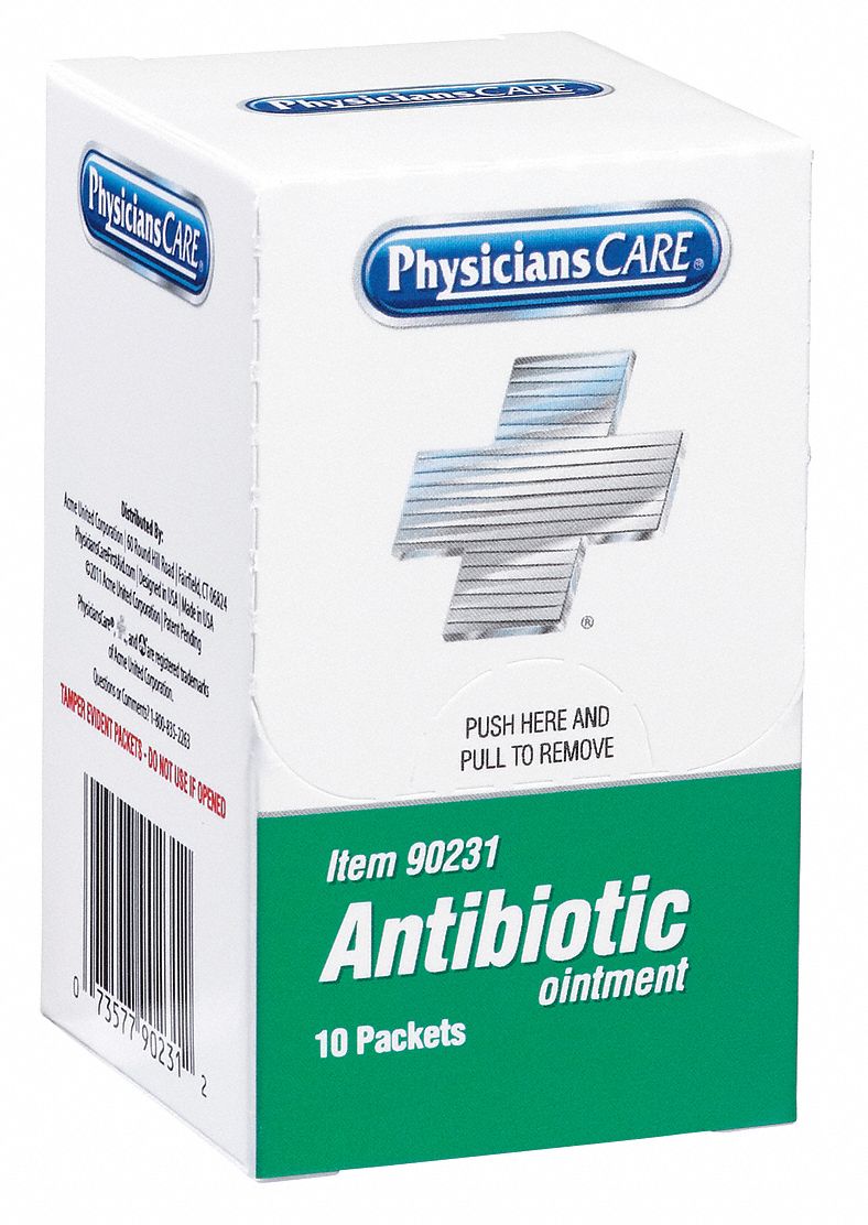 Antibiotics, Ointment, Box, Wrapped Packets, 0.030 oz, 0.9g, PK 10 ...