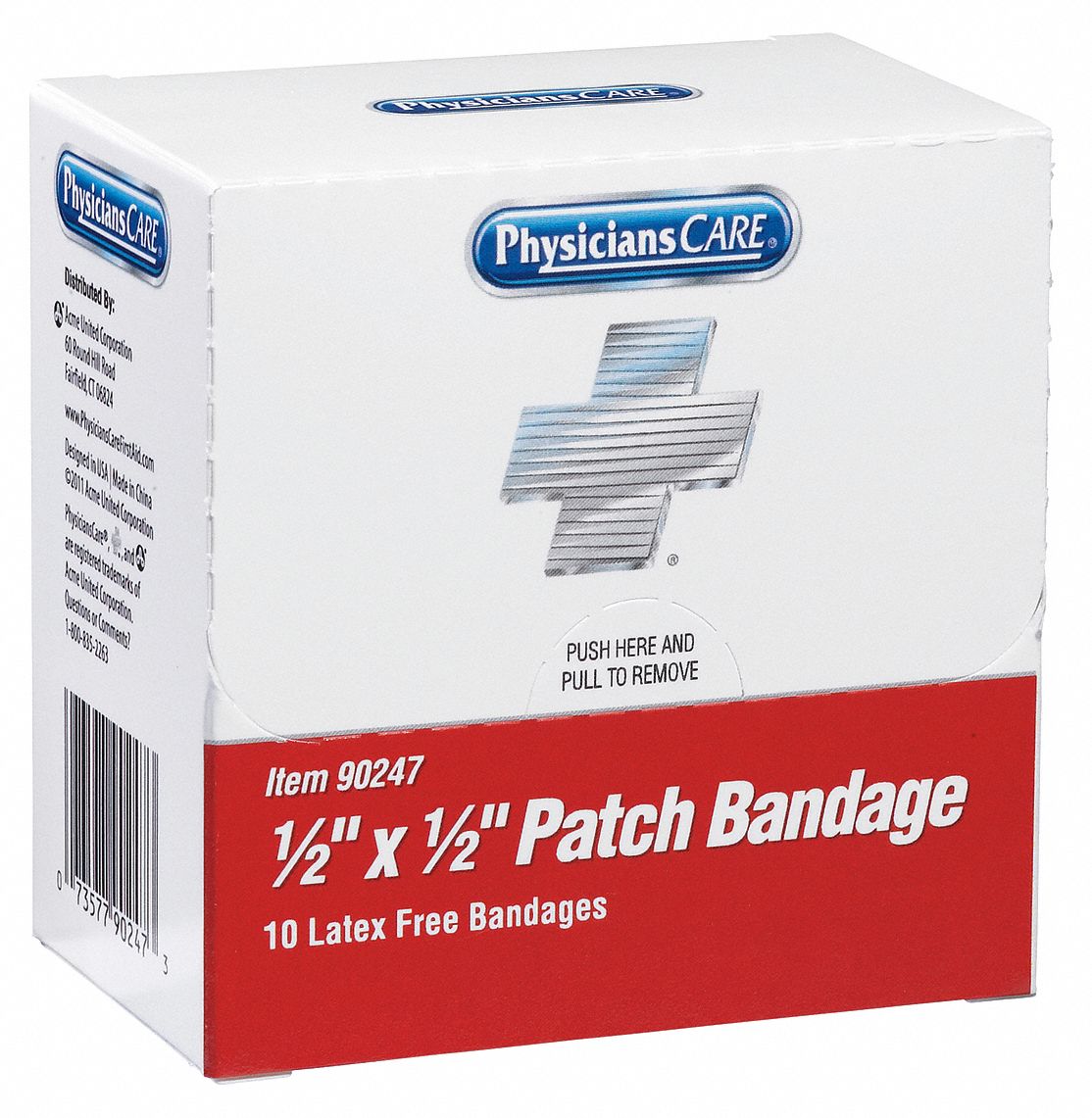 Plastic Strip Bandages, 1-1/2" x 1-1/2", Beige - Grainger