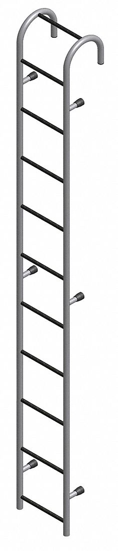 COTTERMAN, 12 ft Ladder Size, Steel, Straight Ladder - 39F201|ST12AL C1 ...