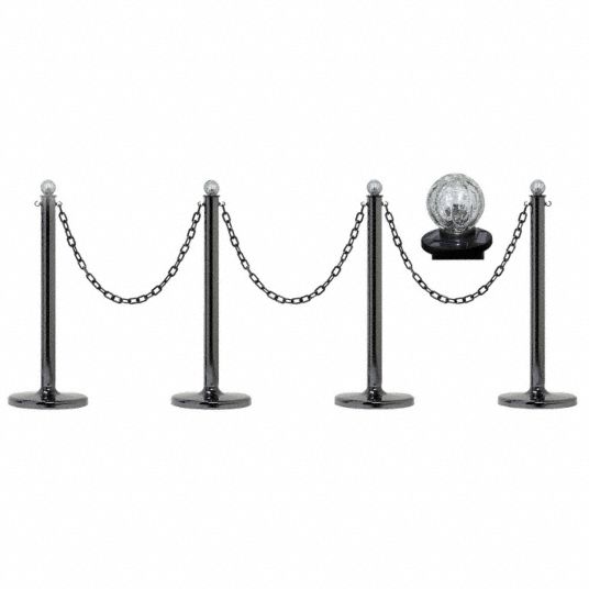 Solar Stanchion Kit, Height 40 in, Black Chrome, Post Material UV ...