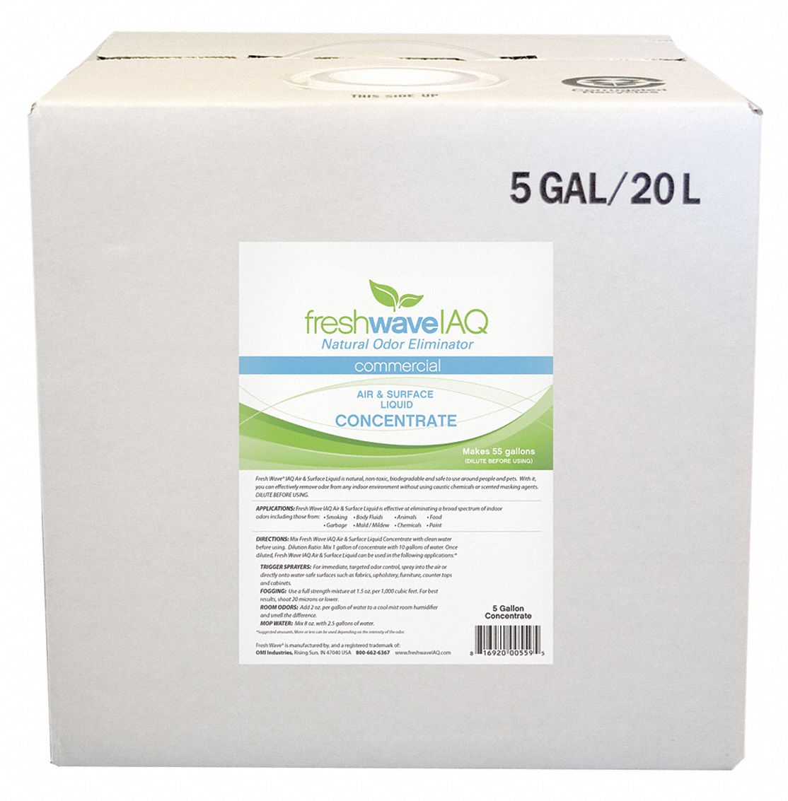 FRESHWAVE IAQ, Box, 5 gal Container Size, Natural Odor Eliminator ...
