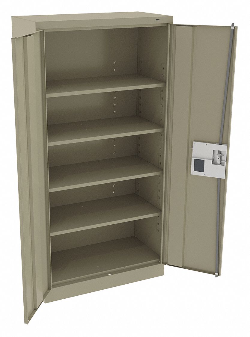 TENNSCO, 36 in x 18 in x 72 in, Recessed Pull Handle & Electronic ...