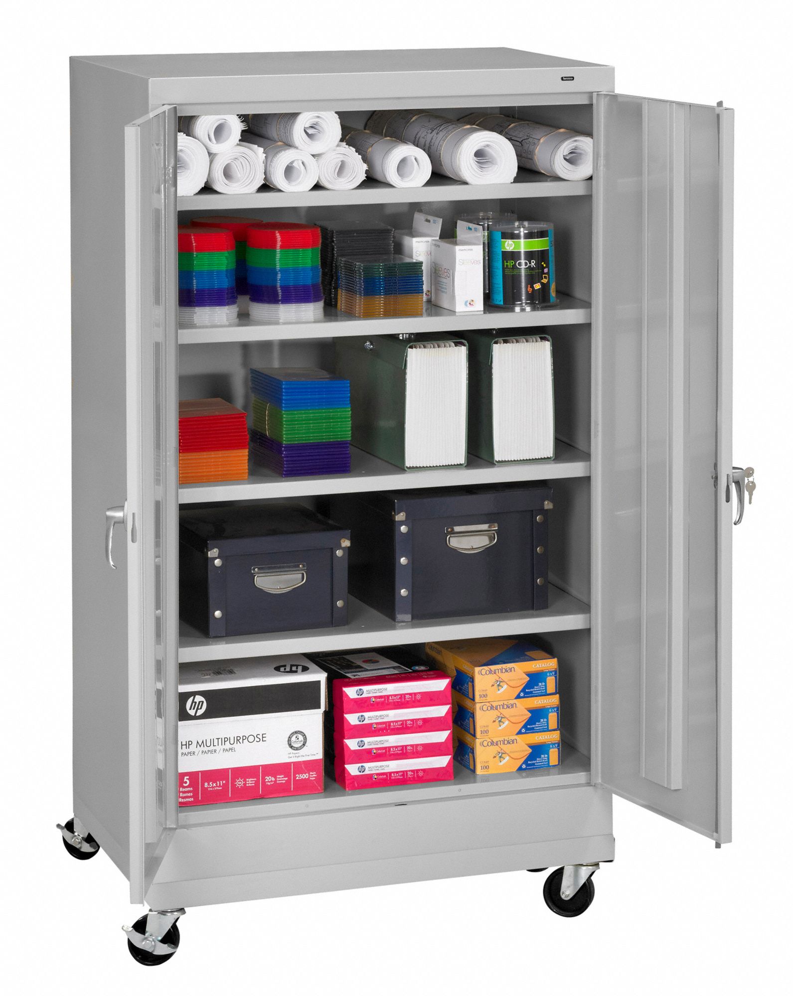 TENNSCO Storage Cabinet: Casters, 36 in x 24 in x 73 in, Swing, Keyed ...