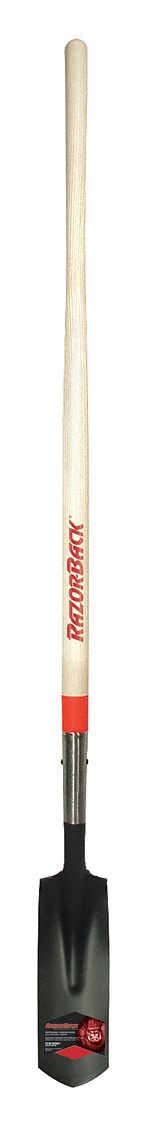 Trenching Shovel, 48" Handle Length, 4" Blade Width, 11.5" Blade Length ...