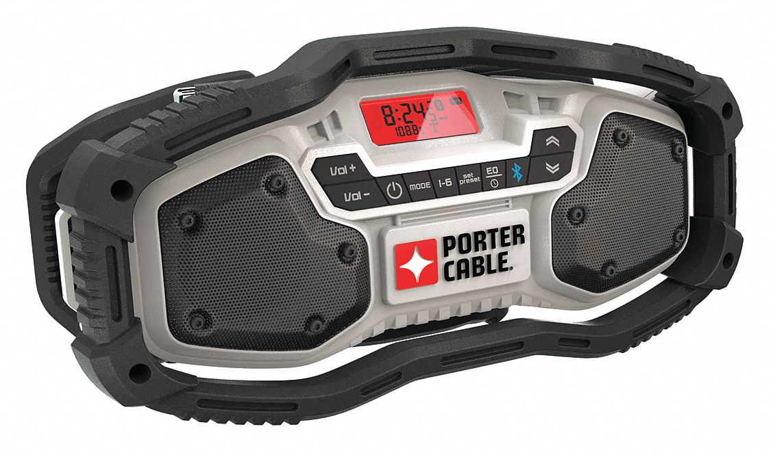 PORTER CABLE Radio: 20V MAX*, Bare Tool, AM/FM/Auxiliary/Bluetooth, USB ...