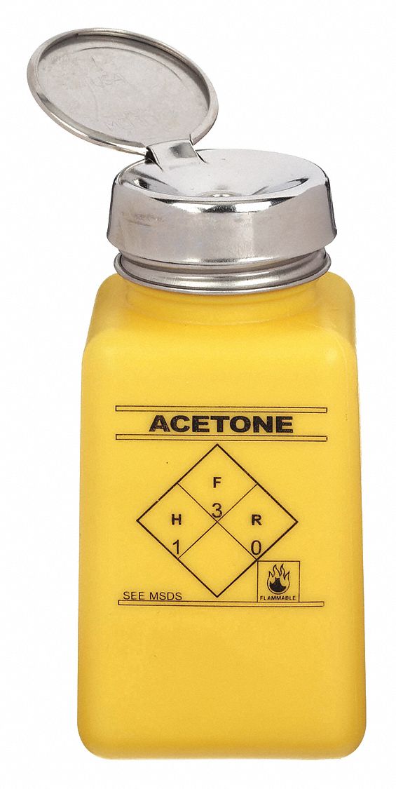 HDPE, 6 fl oz Capacity - oz, Acetone Dispensing ESD Bottle - 39H799 ...