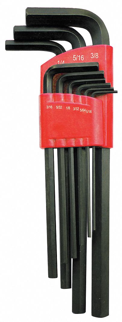 Hex Key Set, Black Oxide, Number of Pieces 9 - Grainger