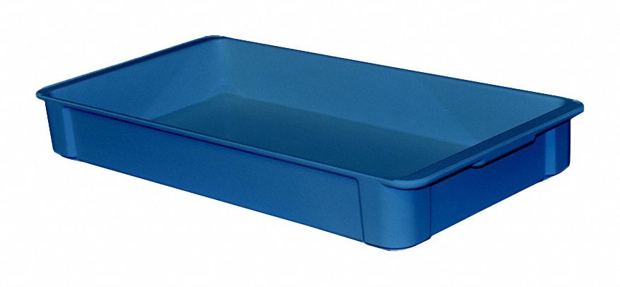 MOLDED FIBERGLASS, 3.1 gal, 23 3/8 in x 12 in x 3 1/8 in, Stacking Tote ...