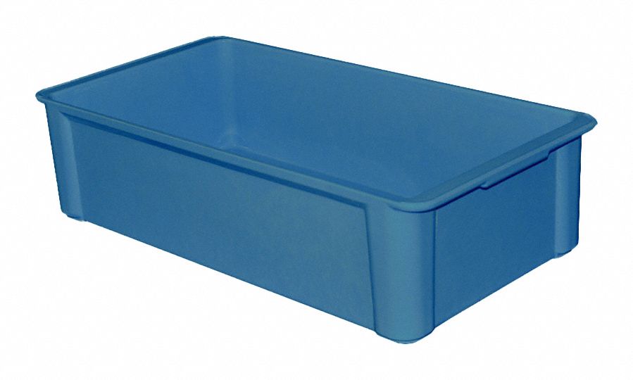 MOLDED FIBERGLASS, 6 gal, 23 3/8 in x 12 in x 6 in, Stacking Tote ...