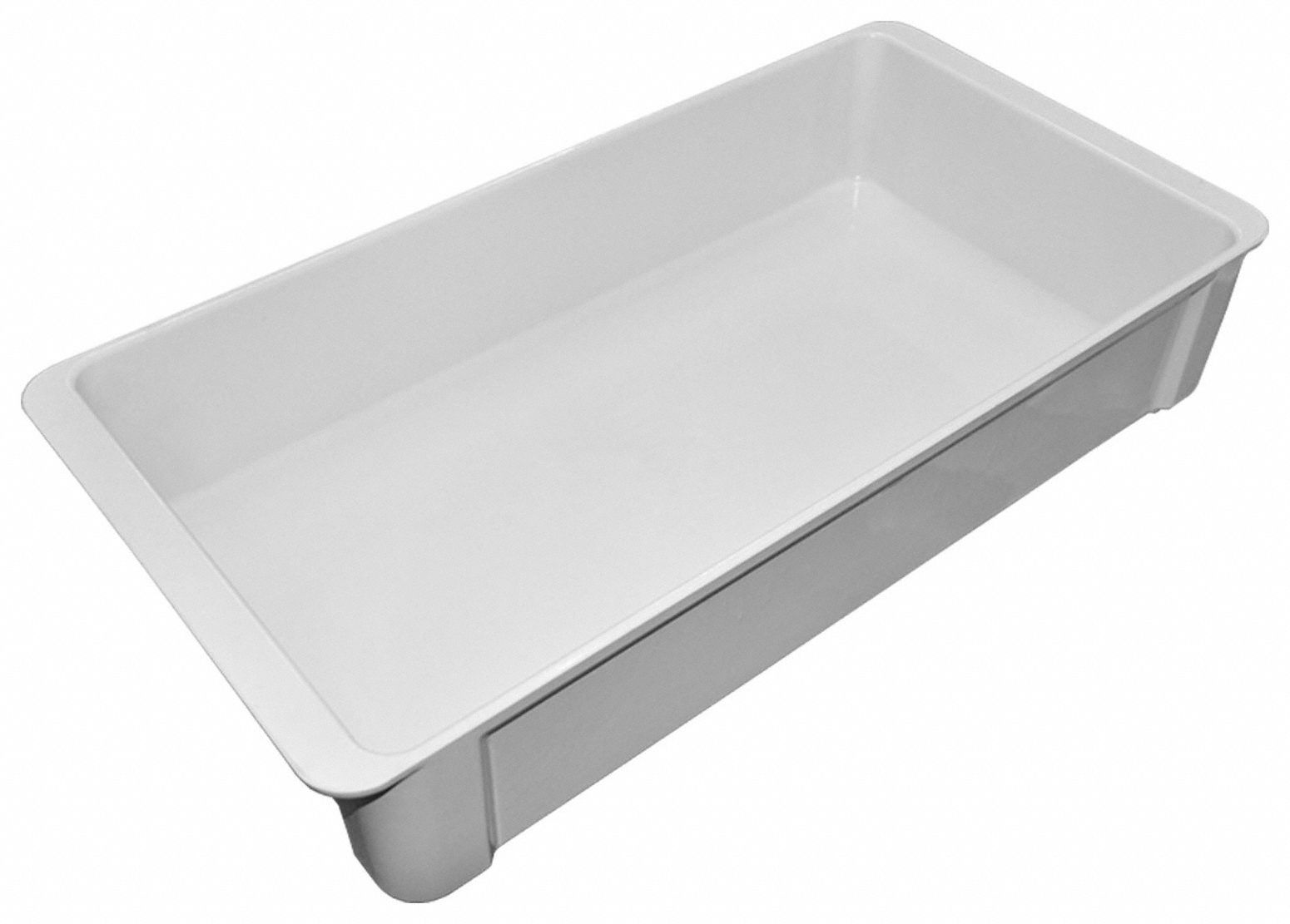 MOLDED FIBERGLASS, 4.5 gal, 23 3/8 in x 12 in x 4 3/8 in, Stacking Tote ...