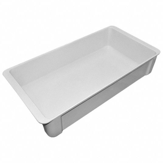 MOLDED FIBERGLASS, 4.5 gal, 23 3/8 in x 12 in x 4 3/8 in, Stacking Tote ...