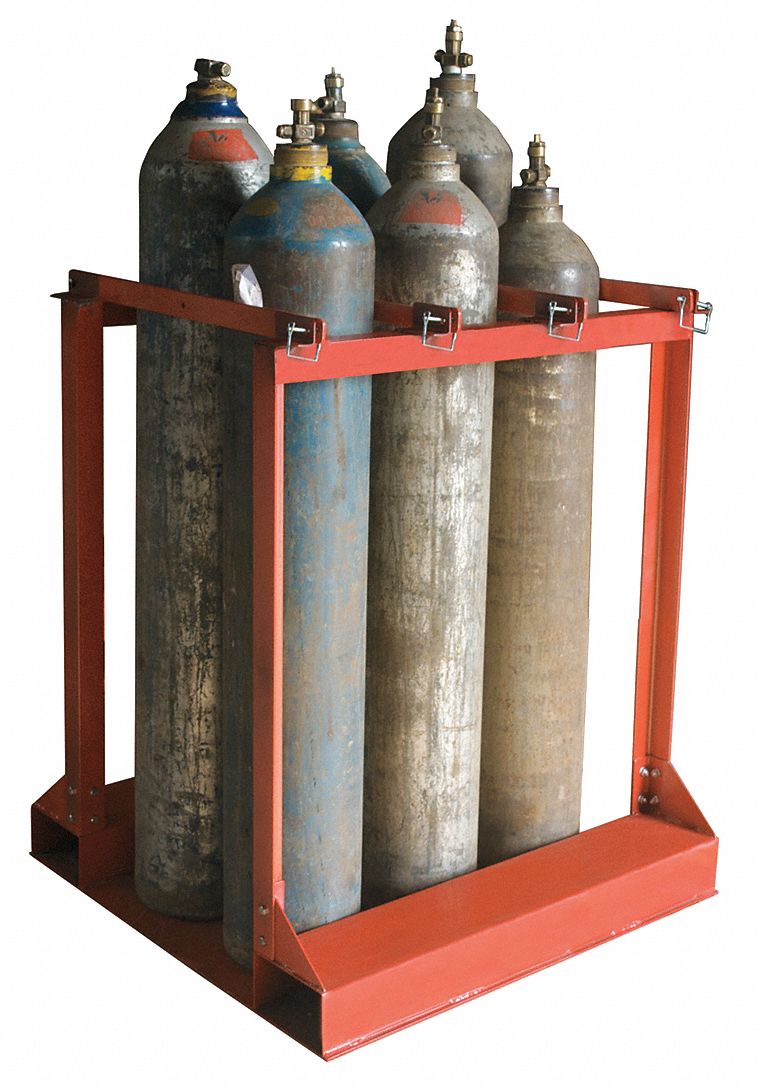 GRAINGER APPROVED Gas Cylinder Rack, Capacity 6 Cylinders - 39J514 ...