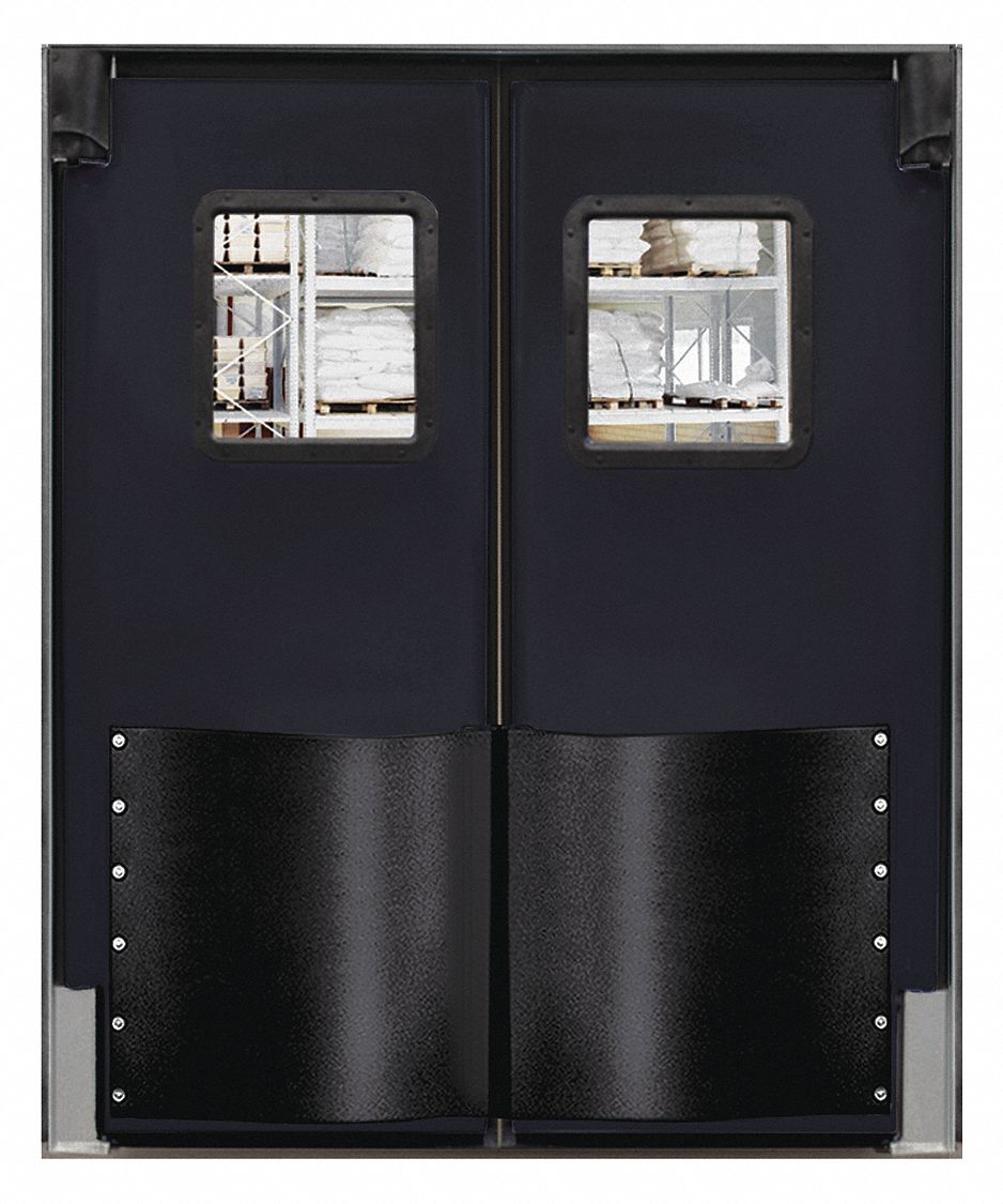 Polyethylene, 2 Doors, Swinging Door - 39K235|7296RDBLA - Grainger