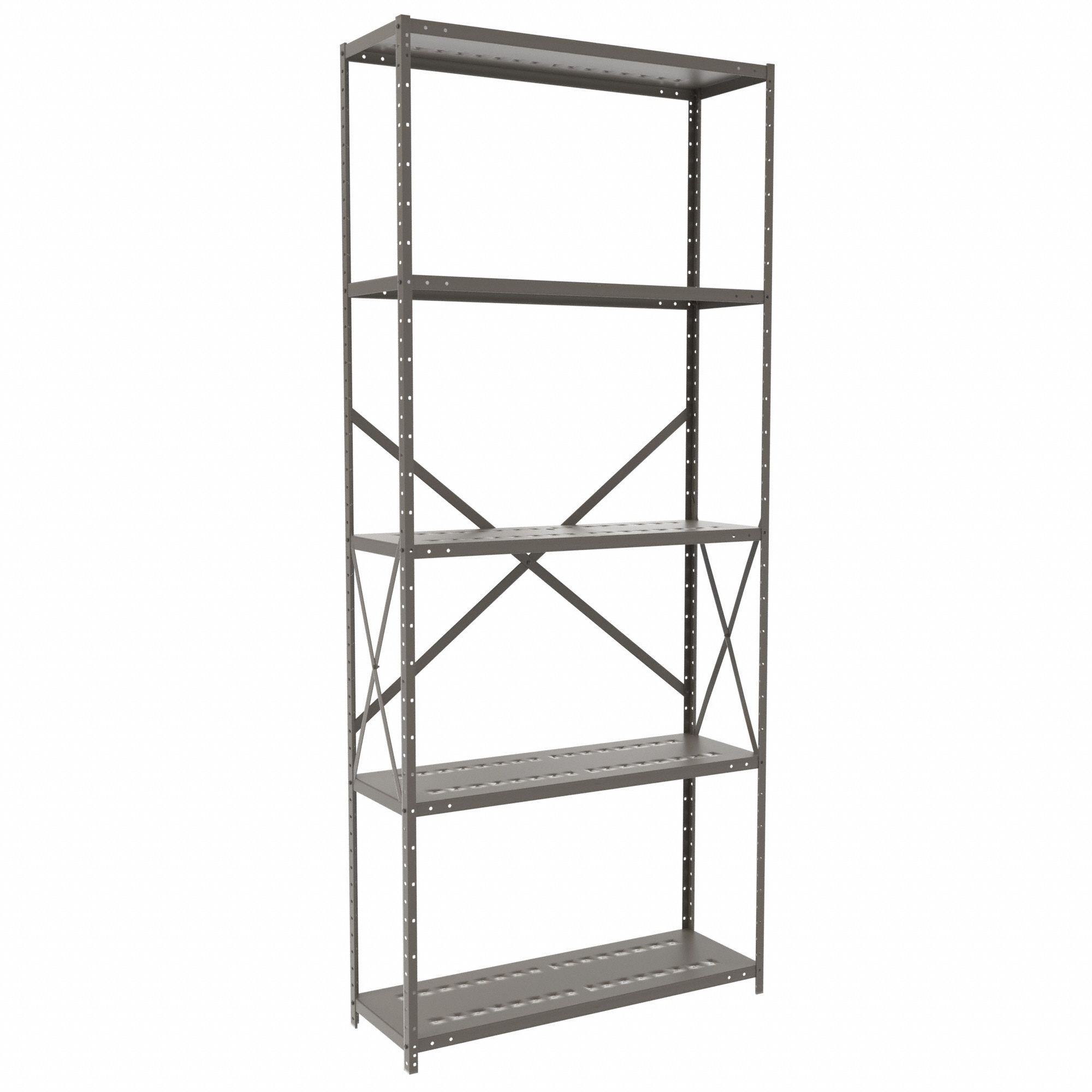 HALLOWELL, Standalone, Medium-Duty, Metal Shelving - 39K739|F4510-12HG ...