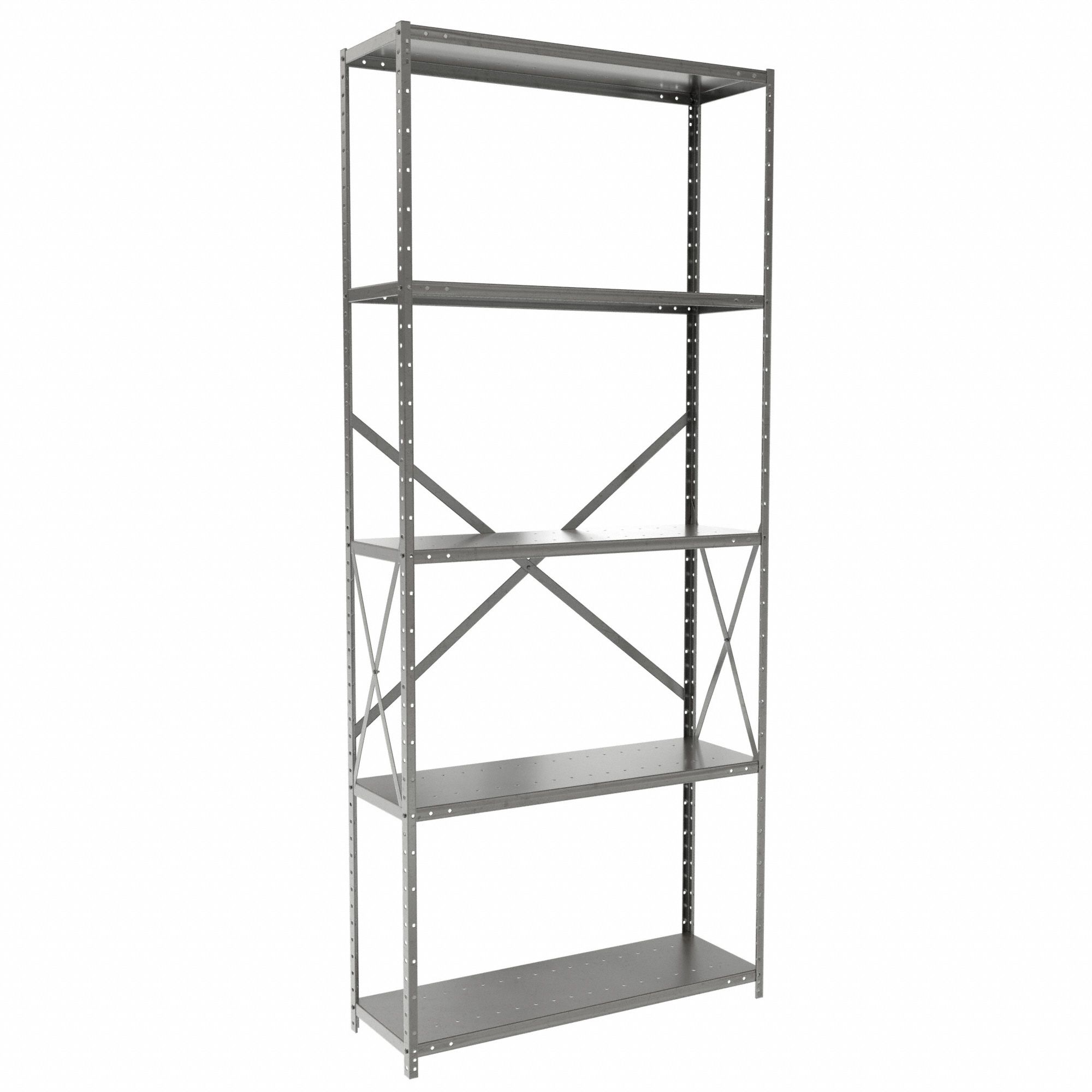 HALLOWELL, Standalone, Heavy-Duty, Metal Shelving - 39K775|F7510-12HG ...