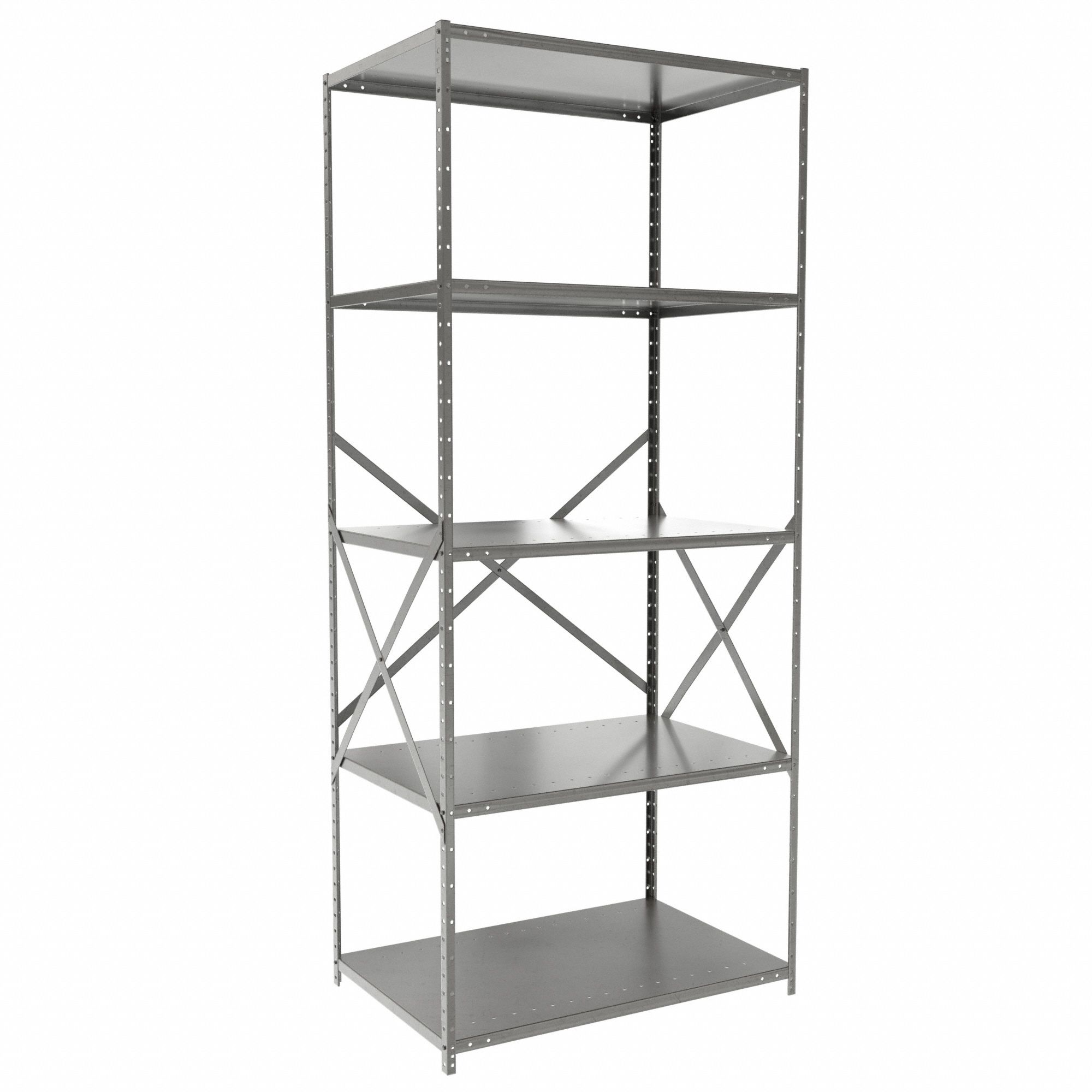 HALLOWELL, Standalone, Heavy-Duty, Metal Shelving - 39K777|F7510-24HG ...