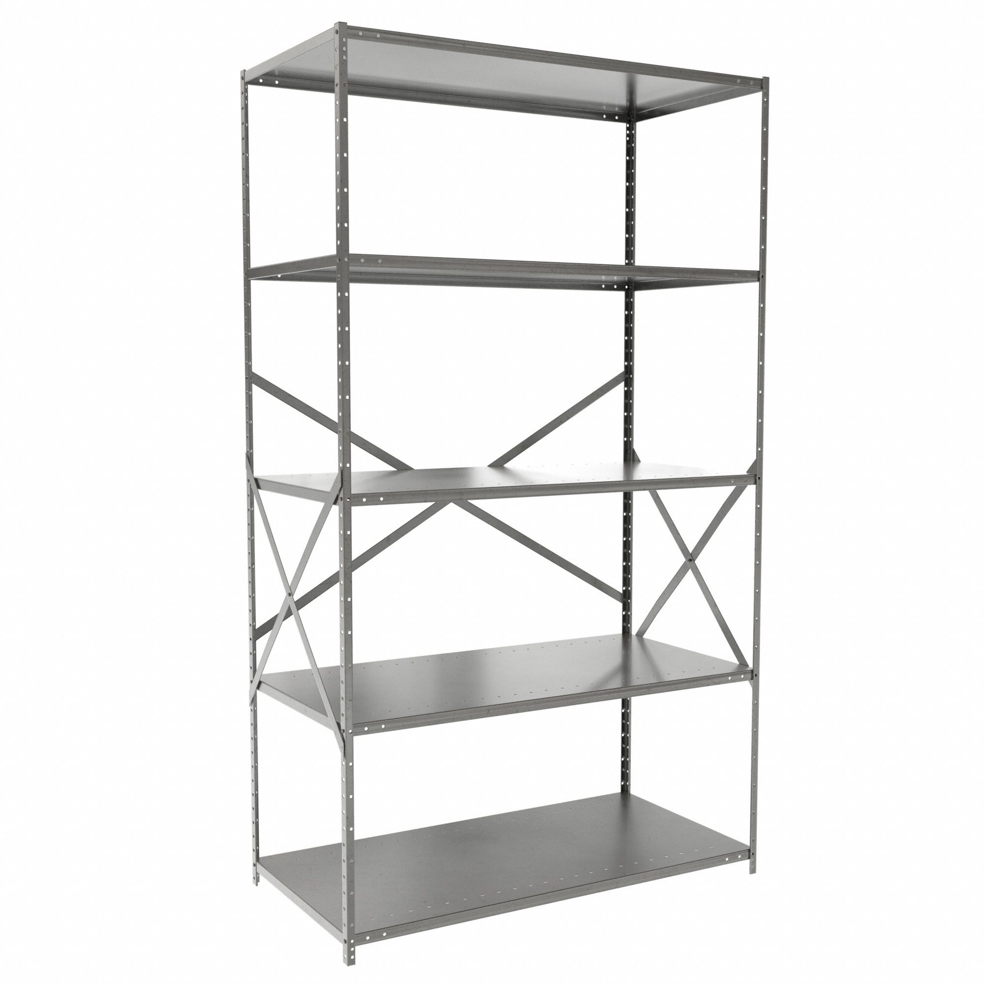 HALLOWELL, Standalone, Heavy-Duty, Metal Shelving - 39K780|F7710-24HG ...