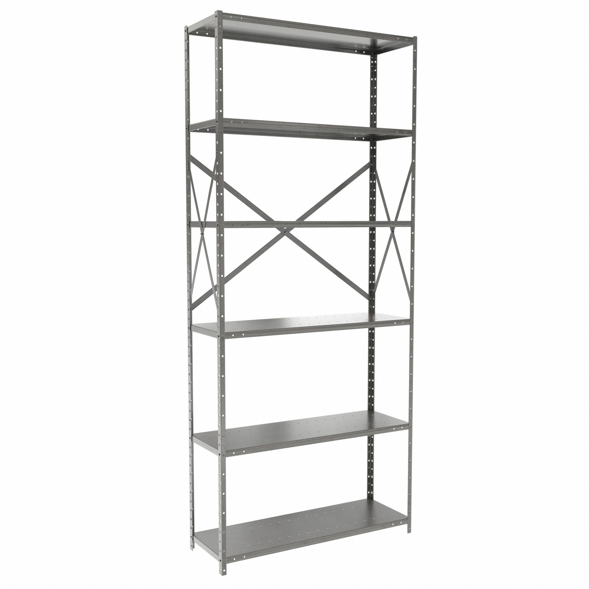 HALLOWELL, Standalone, Heavy-Duty, Metal Shelving - 39K781|F7511-12HG ...