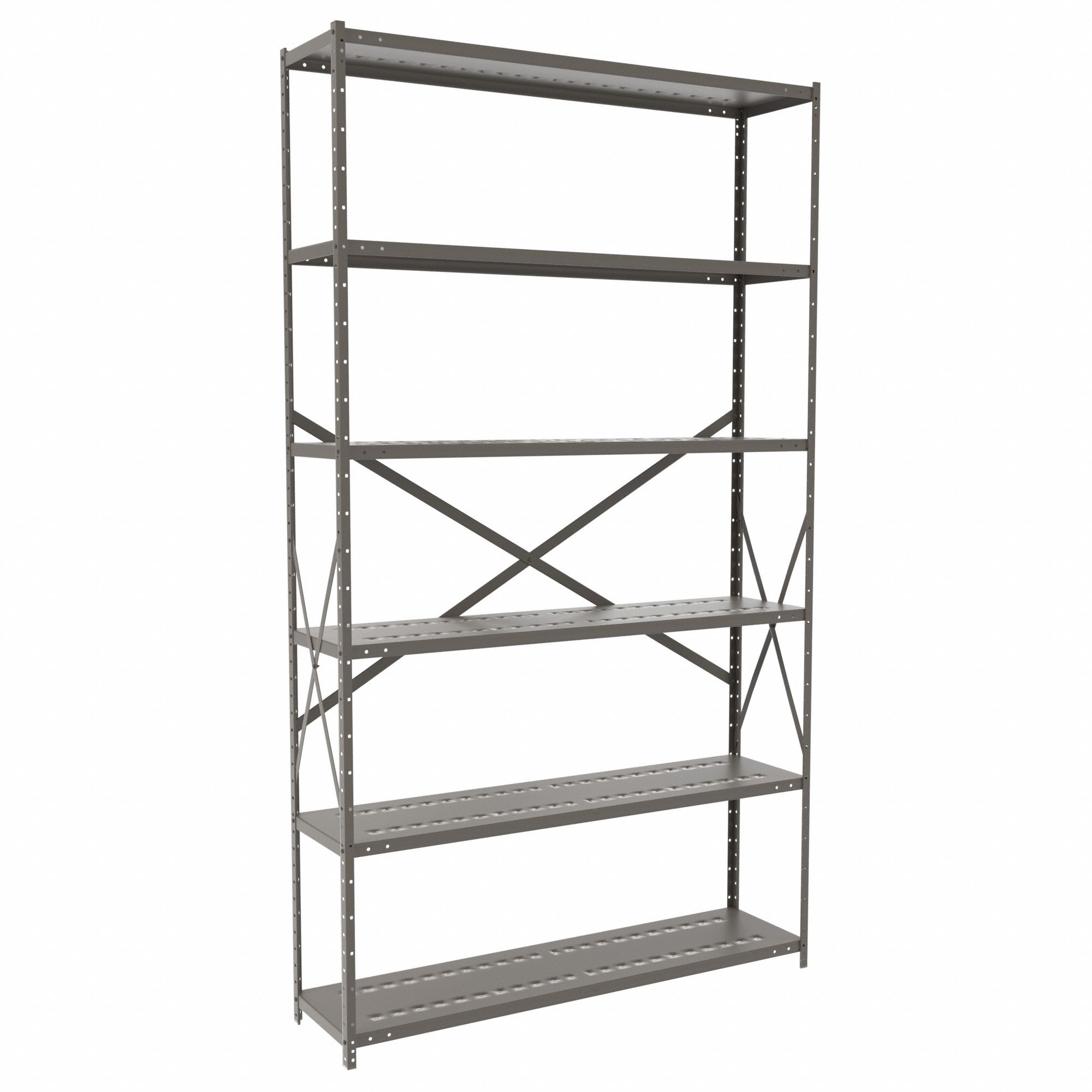 HALLOWELL, Standalone, Heavy-Duty, Metal Shelving - 39K784|F7711-12HG ...