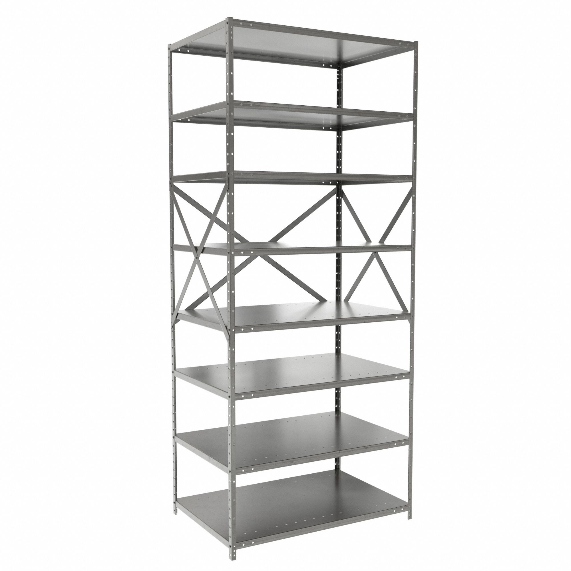 HALLOWELL, Standalone, Heavy-Duty, Metal Shelving - 39K789|F7513-24HG ...