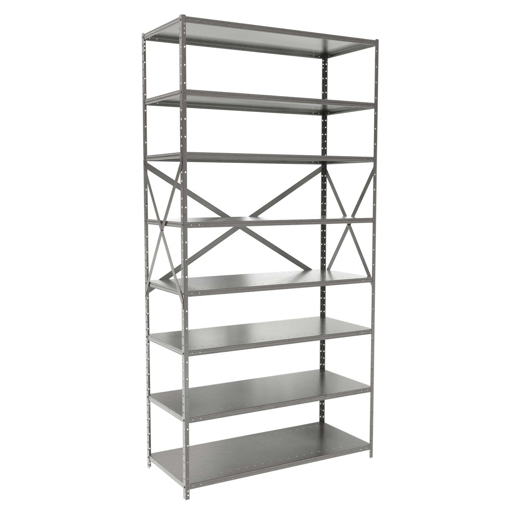 HALLOWELL, Standalone, Heavy-Duty, Metal Shelving - 39K791|F7713-18HG ...