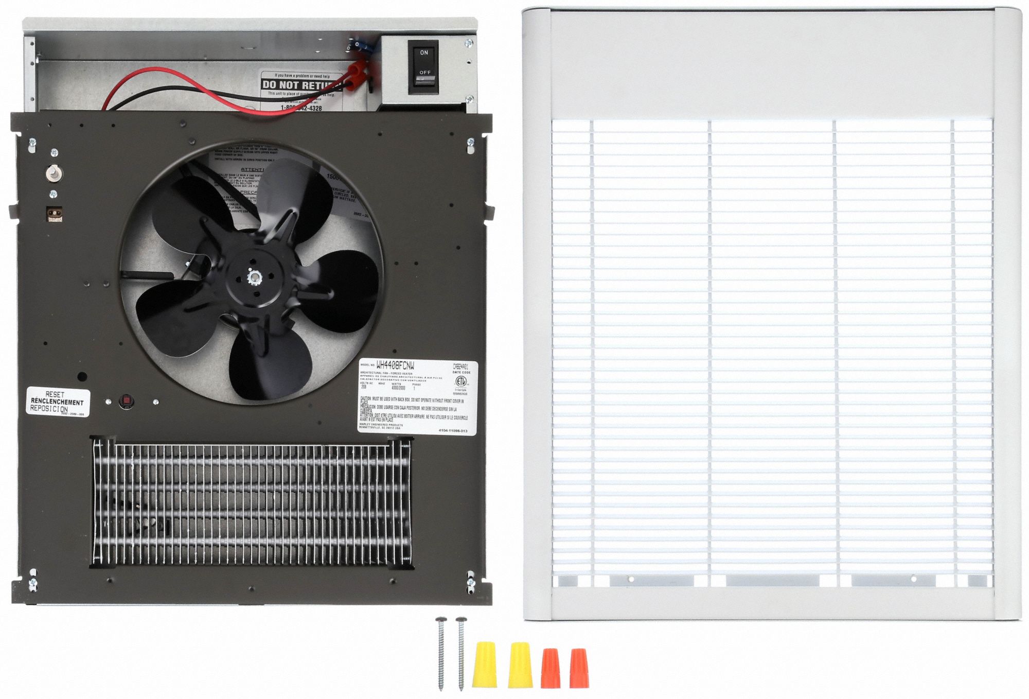 QMARK Recessed Electric Wall-Mount Heater: 2,000W/4,000W, 208V AC, 1 ...