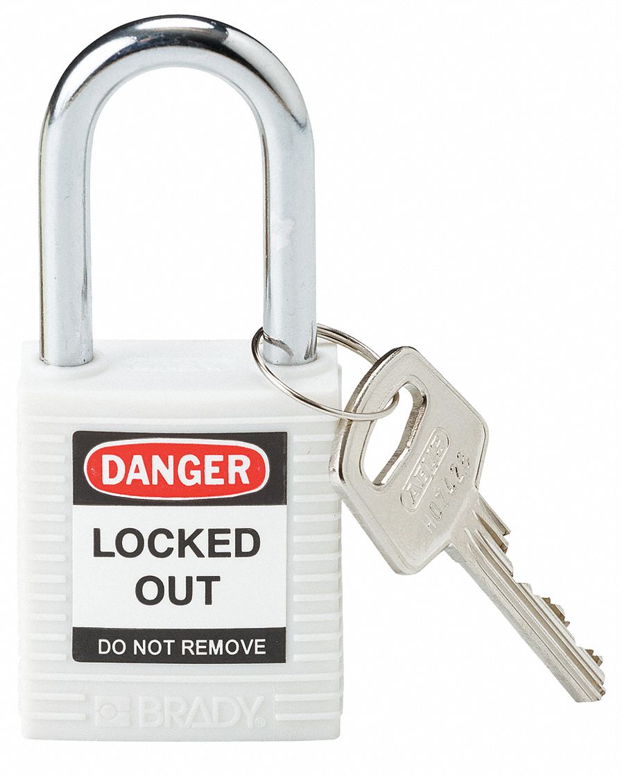 BRADY PADLOCK WHITE - Lockout Padlocks - BDY143123 | 143123 - Grainger ...