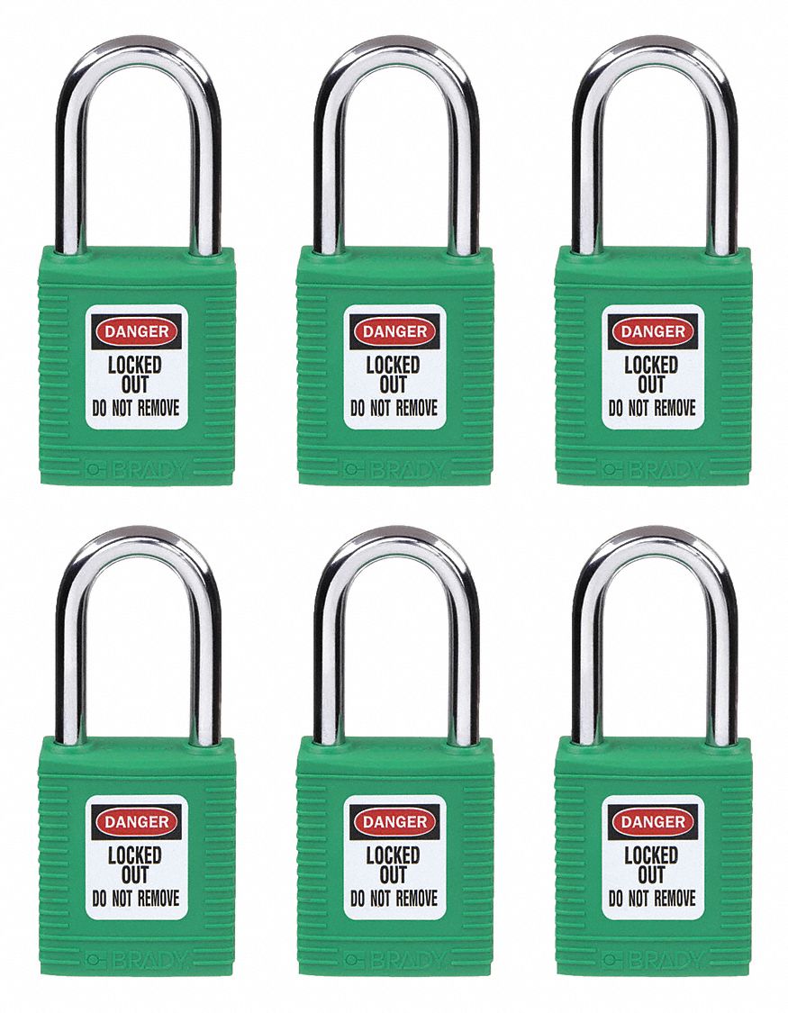 BRADY, Keyed Alike, Nylon, Lockout Padlock - 39N173|105893 - Grainger