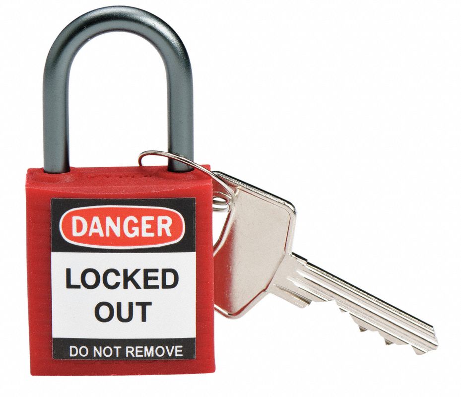 BRADY Candado de Bloqueo Rojo con 1 llaves Llaves Diferentes - 389YJ4 ...