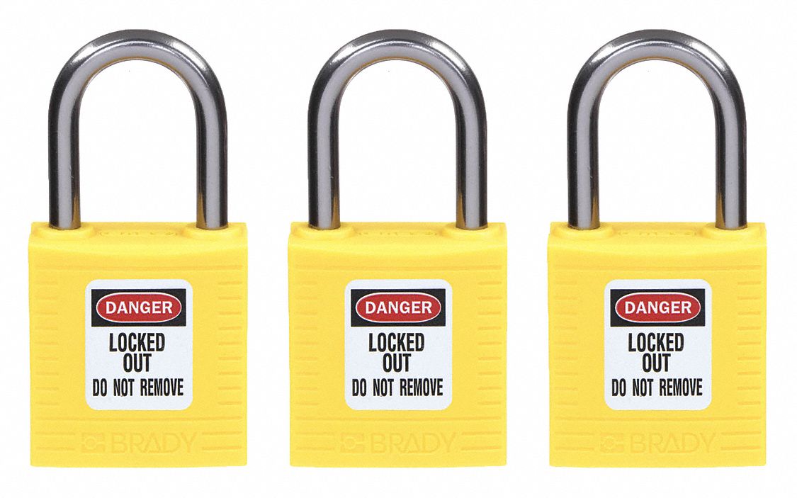 BRADY, Keyed Alike, Nylon, Lockout Padlock - 39N199|118961 - Grainger