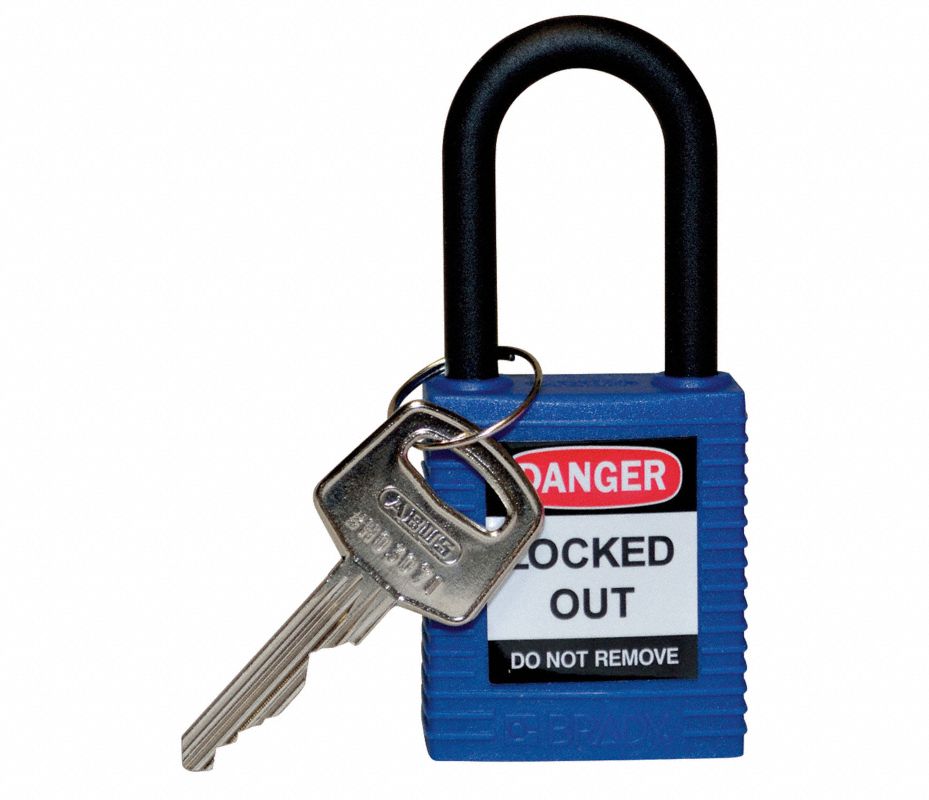 BRADY Candado de Bloqueo Azul con 1 llave - Candados con Mecanismo de ...