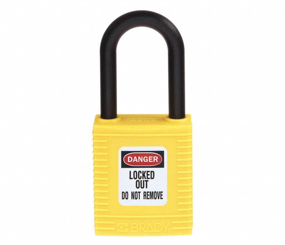 BRADY Candado de Bloqueo Amarillo con 1 llave - 39N218 | 123327 ...