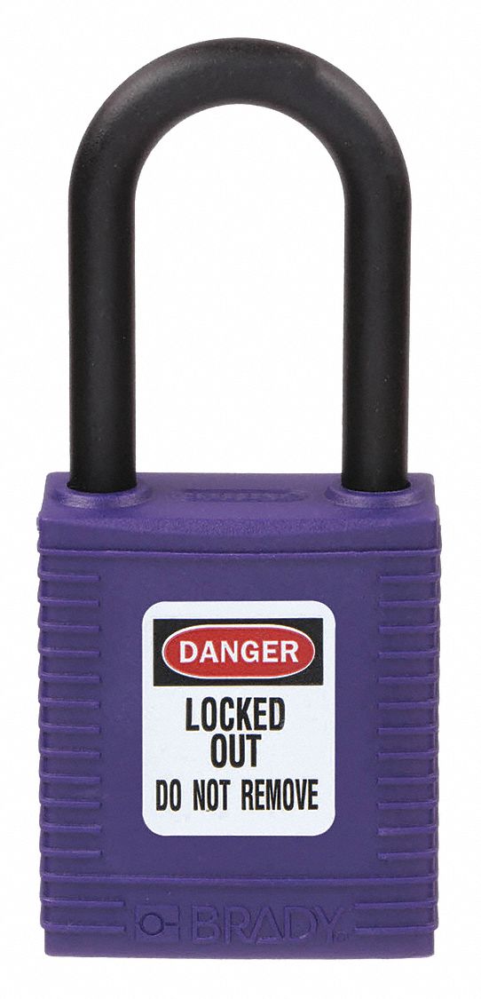 BRADY, Keyed Different, Nylon, Lockout Padlock - 39N223|123331 - Grainger