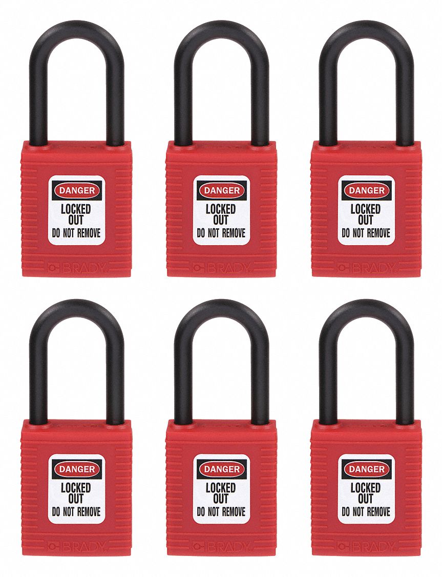 BRADY, Keyed Different, Nylon, Lockout Padlock - 39N225|123351 - Grainger