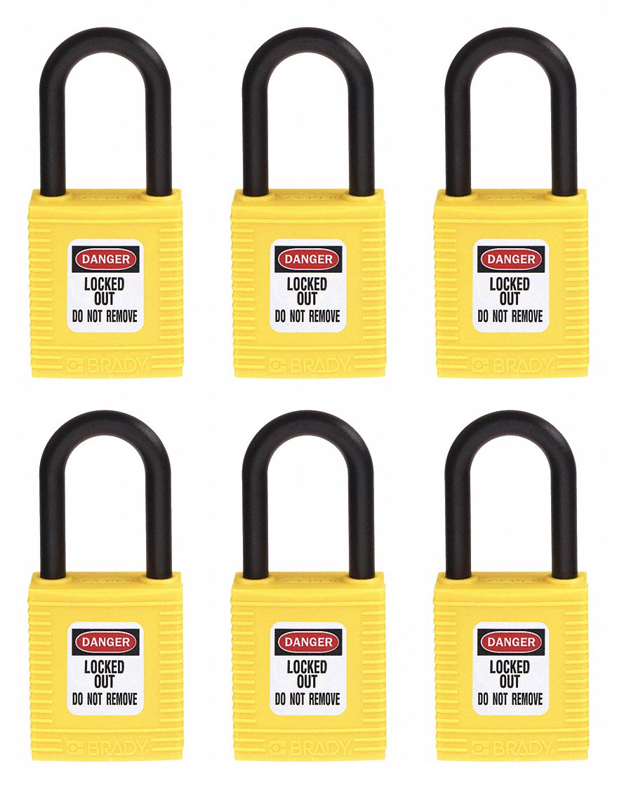 BRADY, Keyed Different, Nylon, Lockout Padlock - 39N227|123354 - Grainger