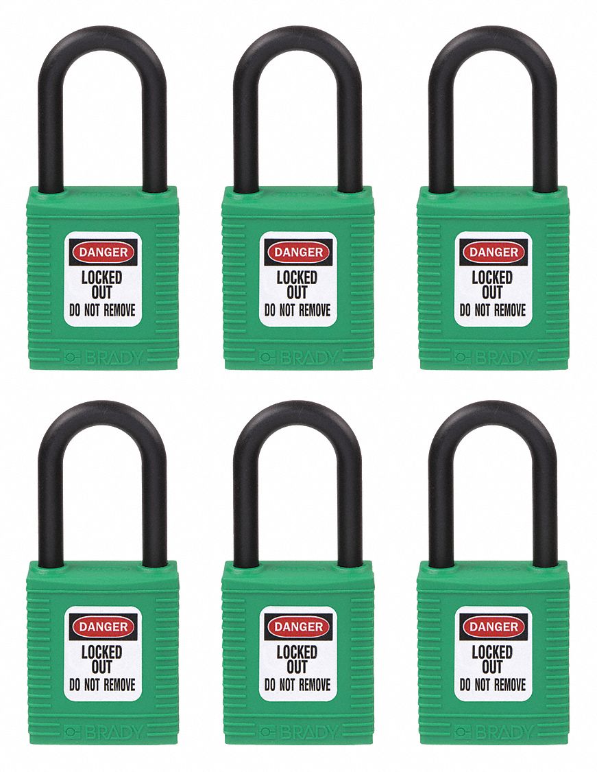BRADY, Keyed Different, Nylon, Lockout Padlock - 39N228|123353 - Grainger