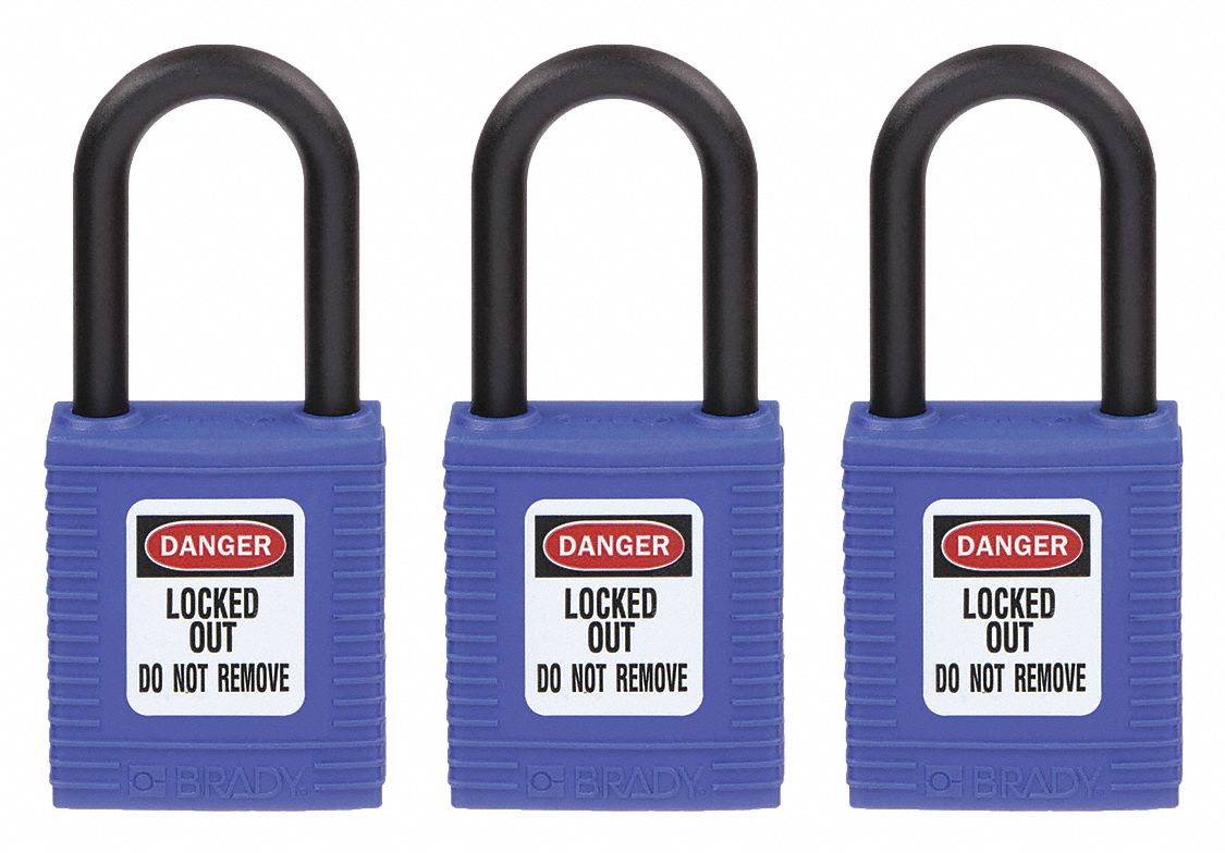 BRADY, Keyed Alike, Nylon, Lockout Padlock - 39N235|123334 - Grainger