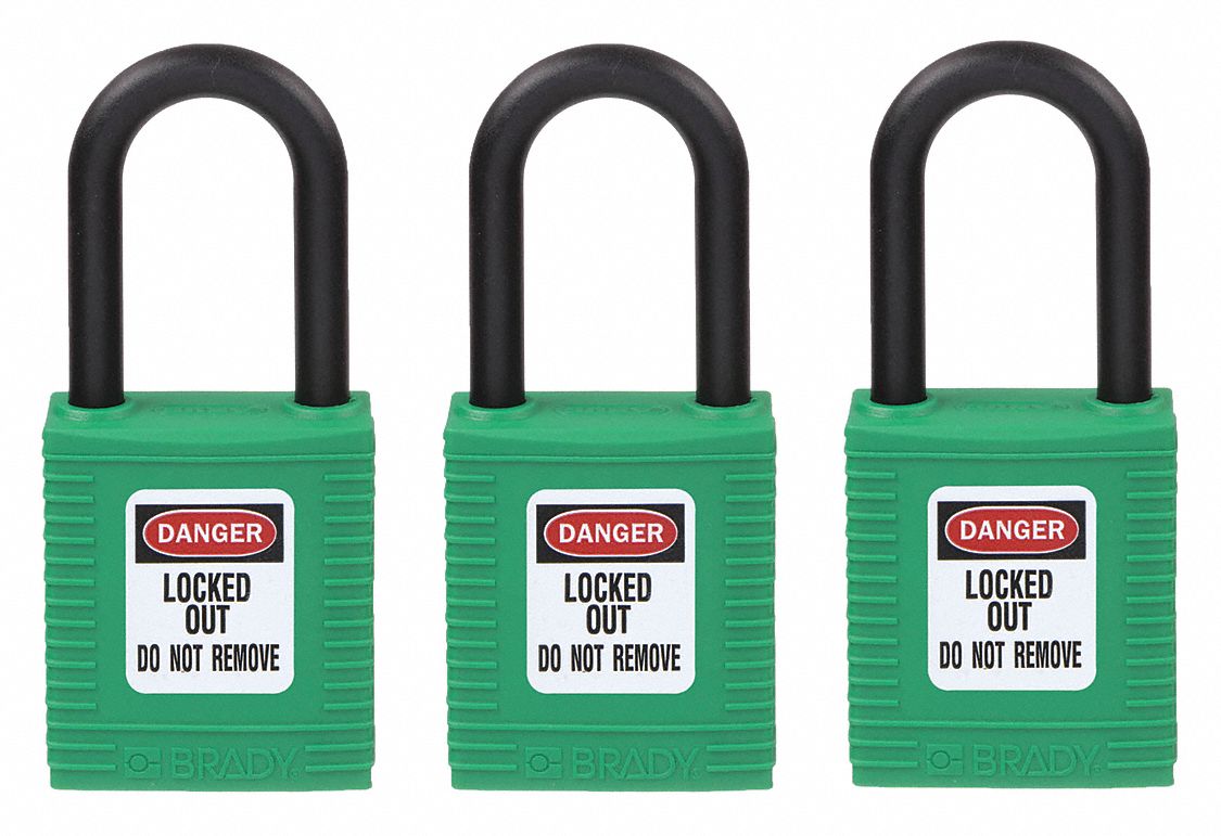 BRADY, Keyed Alike, Nylon, Lockout Padlock - 39N237|123335 - Grainger