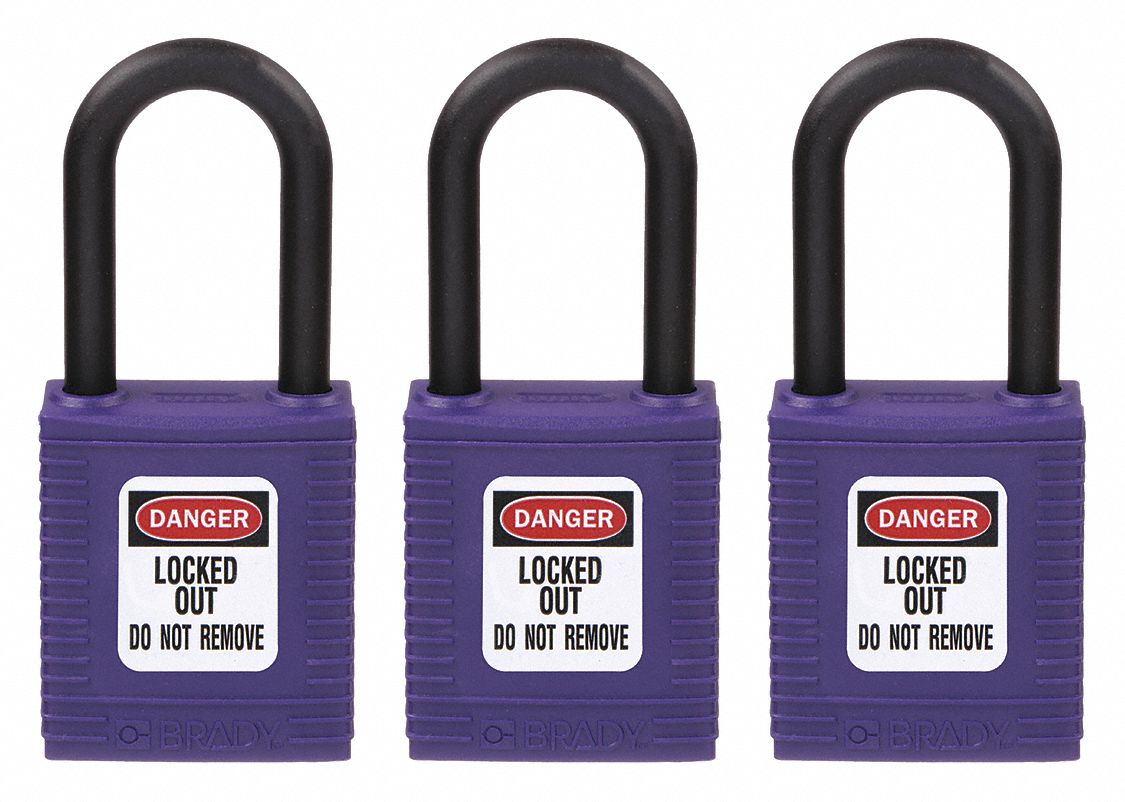 BRADY, Keyed Alike, Nylon, Lockout Padlock - 39N241|123340 - Grainger