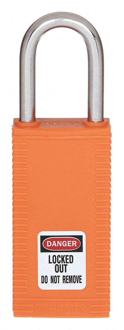 BRADY, Keyed Different, Nylon, Lockout Padlock - 39N256|123409 - Grainger