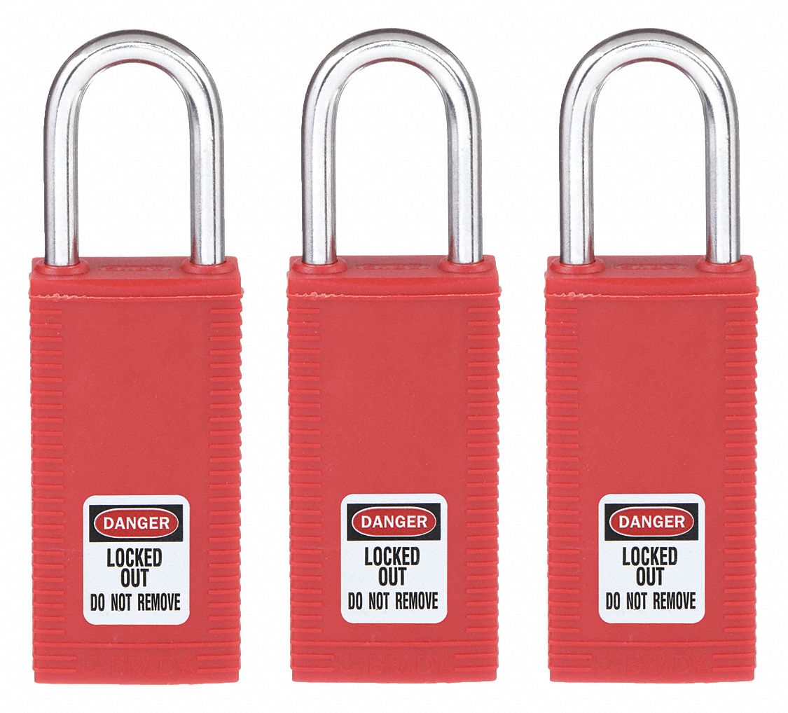 BRADY, Keyed Alike, Nylon, Lockout Padlock - 39N270|123414 - Grainger