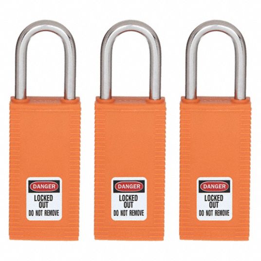 BRADY, Keyed Alike, Nylon, Lockout Padlock - 39N274|123418 - Grainger