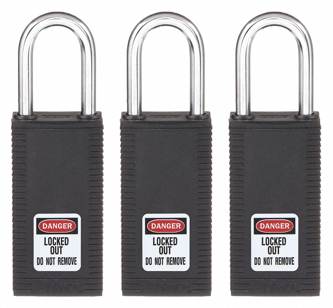 BRADY, Keyed Alike, Nylon, Lockout Padlock - 39N275|123419 - Grainger
