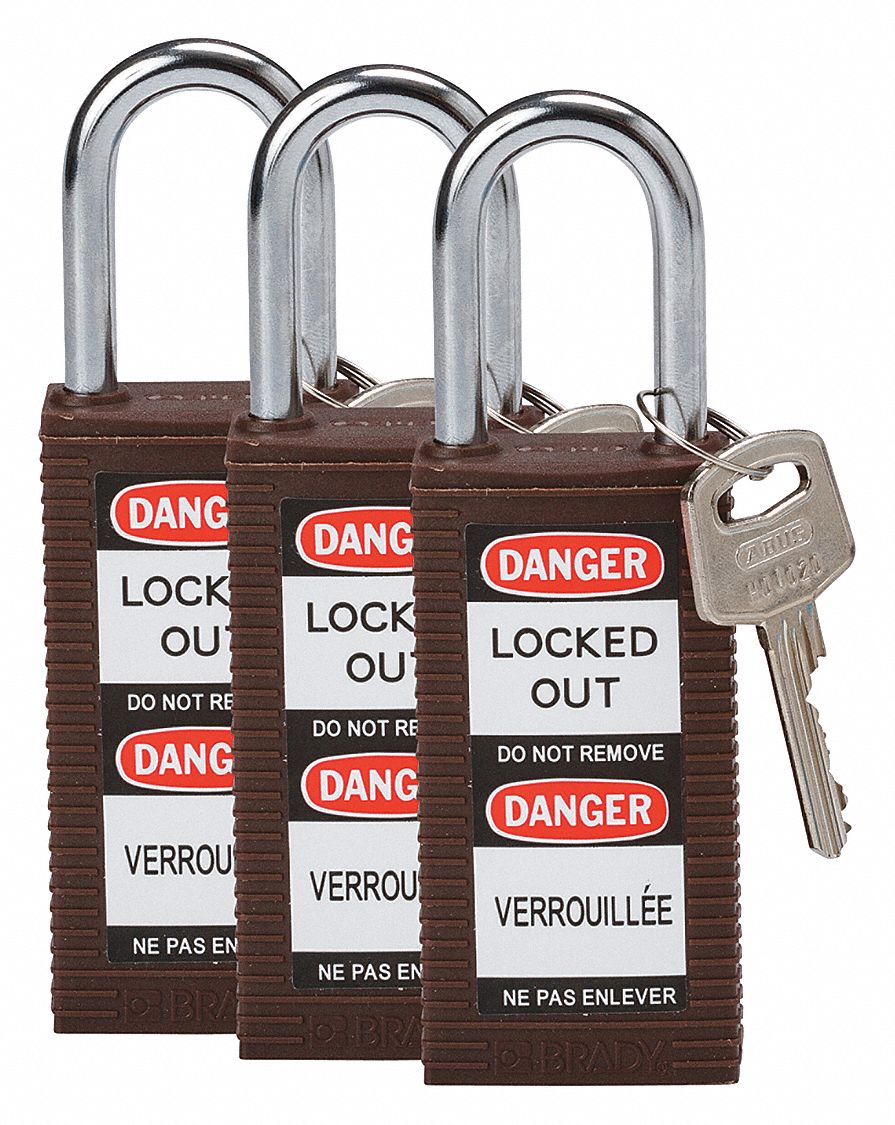 BRADY, Keyed Alike, Nylon, Lockout Padlock - 39N276|123420 - Grainger