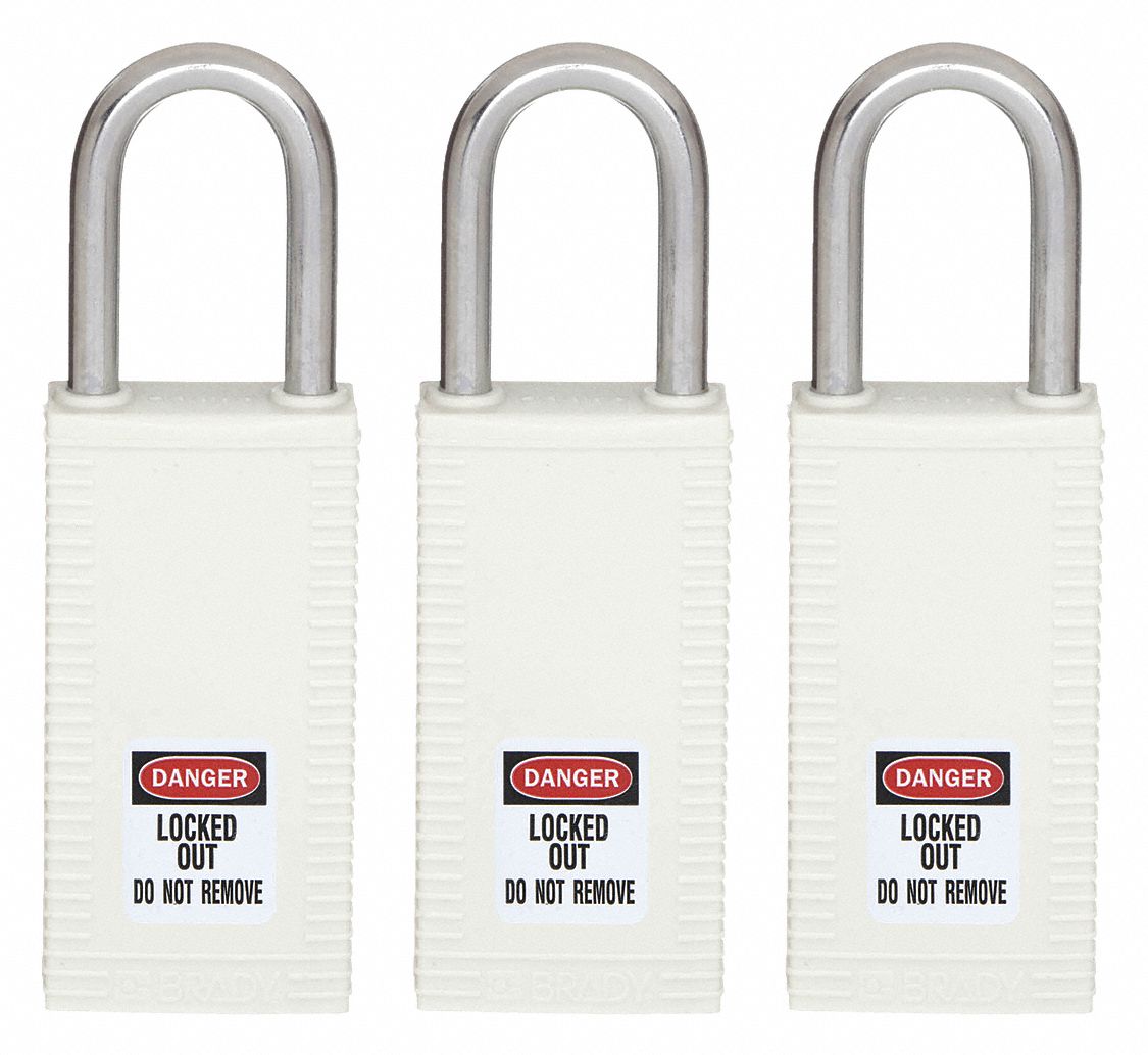 BRADY, Keyed Alike, Nylon, Lockout Padlock - 39N278|123422 - Grainger