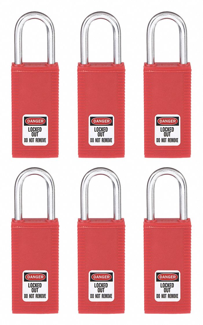 BRADY, Keyed Different, Nylon, Lockout Padlock - 39N261|123396 - Grainger