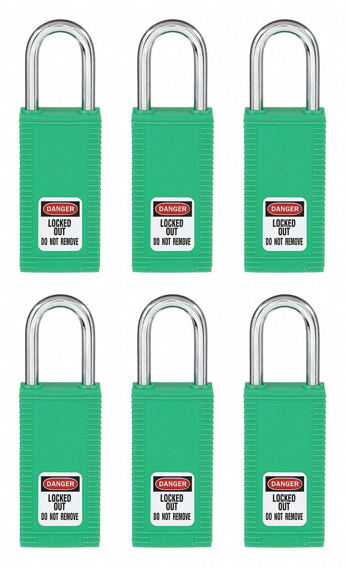 BRADY, Keyed Alike, Nylon, Lockout Padlock - 39N282|123425 - Grainger