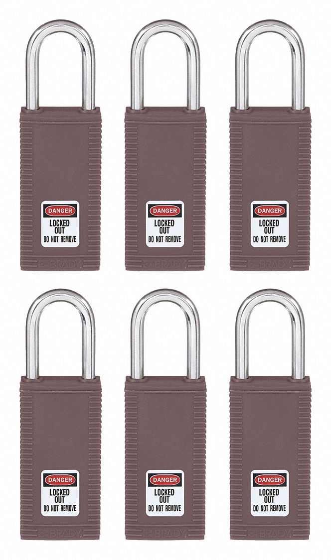 BRADY, Keyed Alike, Nylon, Lockout Padlock - 39N285|123429 - Grainger