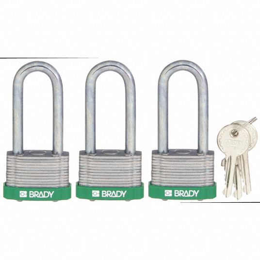BRADY, Keyed Alike, Steel, Keyed Padlock - 39N324|118975 - Grainger